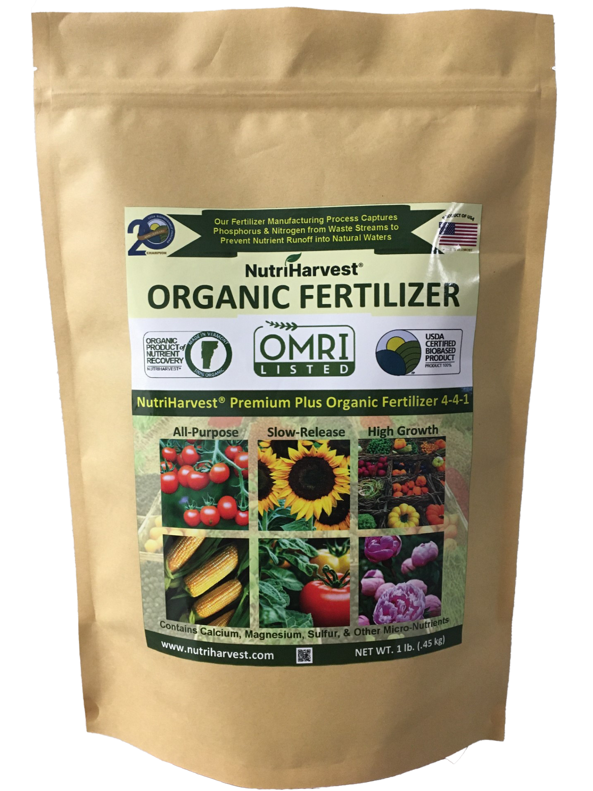NutriHarvest® Premium Plus Super Organic Fertilizer 4-4-1, OMRI Listed ...